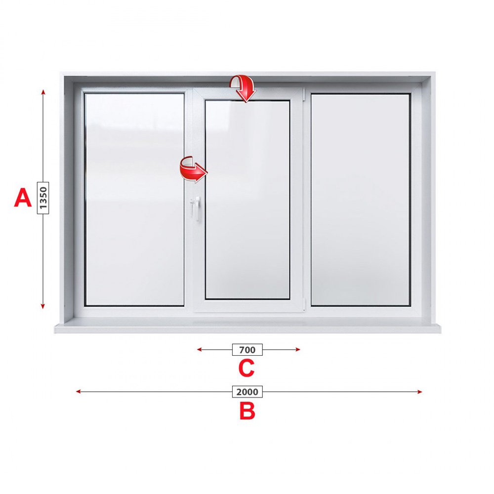 Алуминиева дограма Etem E 45 термо със средно крило 200/135 см - Plast ...